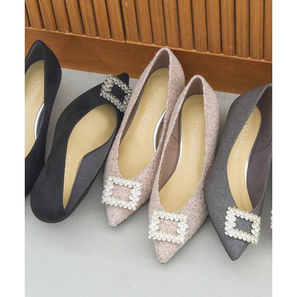 『セール実施中』ZOZO問い合わせ番号:99451810ショップ:LE TALON，ルタロンブランド:LE TALON，ルタロン商品名:4.5cmフラワービジューバックルパンプスカテゴリ:シューズ>パンプスブランド品番:2518182...