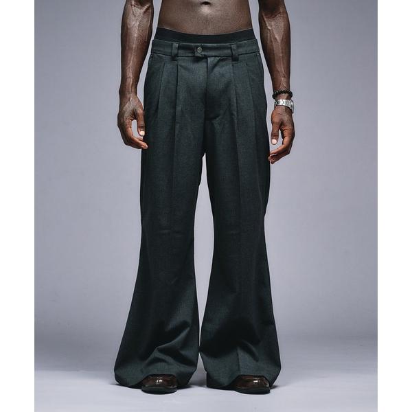 『セール実施中』ZOZO問い合わせ番号:99452700ショップ:FTW，エフティーダブリューブランド:ANDER HUNK，アンダーハンク商品名:Wide Flare Tuck Slacks / ワイドフレアタックスラックスカテゴリ:パン...