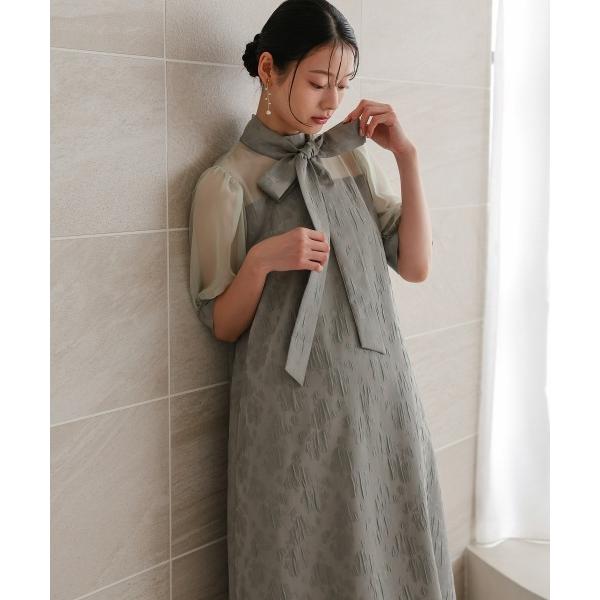 ZOZO問い合わせ番号:99453525ショップ:nissen，ニッセンブランド:Jolie et Jolie，ジョリーエジョリー商品名:マルチwayリボンボウタイ付きジャガードワンピース【低身長サイズS有り]カテゴリ:ワンピース/ドレス&...