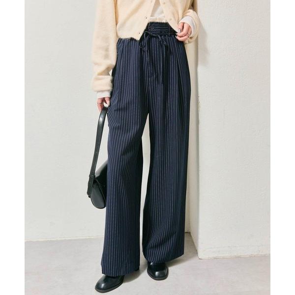 『タイムセール実施中』ZOZO問い合わせ番号:99486605ショップ:mystic，ミスティックブランド:mystic，ミスティック商品名:【4サイズ展開/ストライプ柄、無地 / ウエストの配色がポイント】Wベルトパンツカテゴリ:パンツ&...