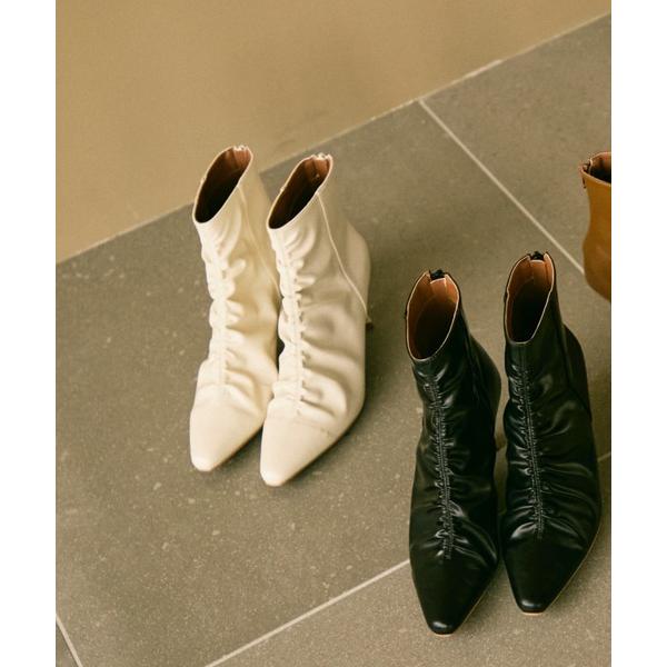 ZOZO問い合わせ番号:99487565ショップ:Auntie Rosa，アンティローザブランド:Lutim by u，ルチバイユー商品名:Gathered design heel boots / ギャザーデザインヒールブーツカテゴリ:シュ...