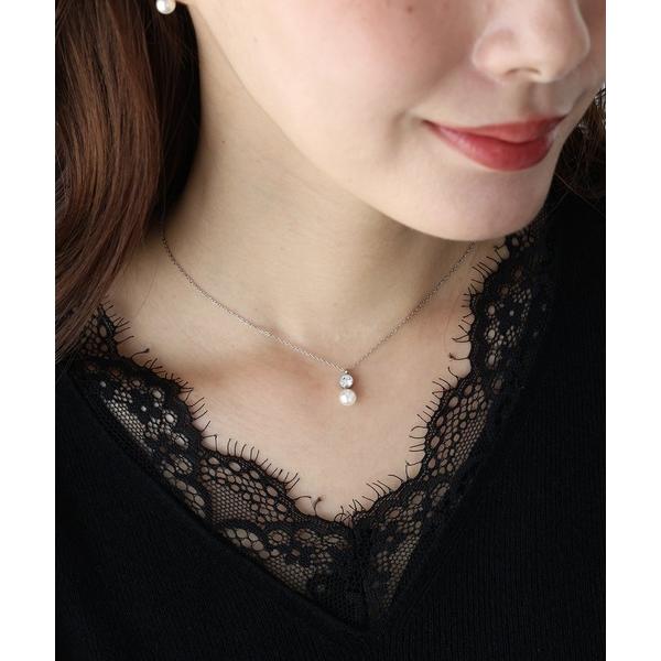 ZOZO問い合わせ番号:99489150ショップ:BLUEEAST，ブルーイーストブランド:BLUEEAST，ブルーイースト商品名:ジルコニアパールネックレス / サージカルステンレスカテゴリ:アクセサリー>ネックレスブランド品番:5...