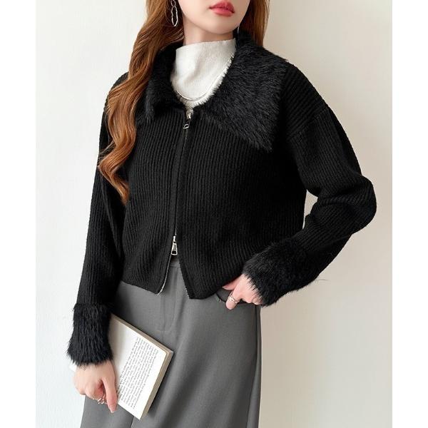 『タイムセール実施中』ZOZO問い合わせ番号:99519523ショップ:Ada.，エイダブランド:COCOMOMO，ココモモ商品名:ダブルジップシャギーニットカーディガン シャギーニット カーディガン リブニットトップスカテゴリ:トップス&...