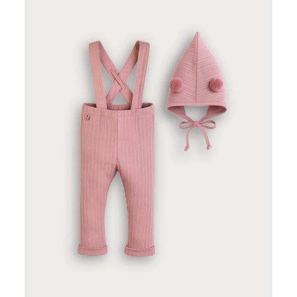 『セール実施中』ZOZO問い合わせ番号:99520057ショップ:moimoln，モイモルンブランド:moimoln，モイモルン商品名:【SOFT＆】【2点セット】ベアサスペンダー付きリブレギンス＆帽子カテゴリ:オールインワン・サロペット&...