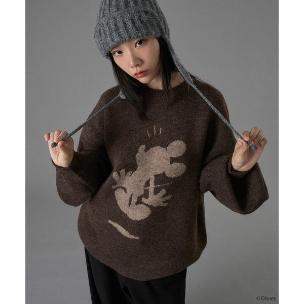 ZOZO問い合わせ番号:99520686ショップ:MUHET，ミュエータブランド:ONCILY，オンシェリー商品名:【 Disney / Mickey Mouse 】SILHOUETTE MOTIF KNIT / シルエットモチーフニットカ...