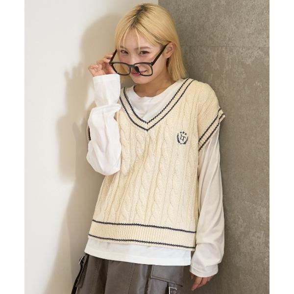 『セール実施中』ZOZO問い合わせ番号:99551796ショップ:NARUMIYA ONLINE，ナルミヤ オンラインブランド:LOVETOXIC，ラブトキシック商品名:【GOODPRICE】ケーブルニットTシャツSETカテゴリ:トップス&...