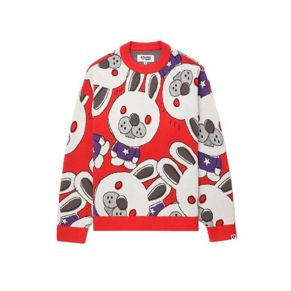 ZOZO問い合わせ番号:99583664ショップ:A BATHING APE，ア ベイシング エイプブランド:A BATHING APE，アベイシングエイプ商品名:BABY DOPPY BIRDSEYE JACQUARD SWEATERカテ...