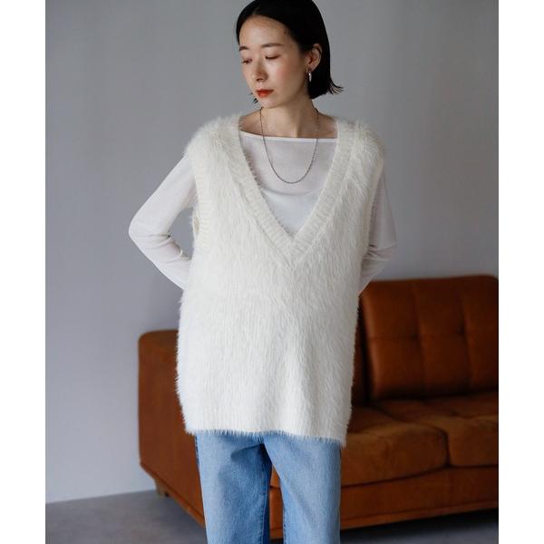 『タイムセール実施中』ZOZO問い合わせ番号:99604184ショップ:Bonjour Sagan，ボンジュールサガンブランド:amini，アミニ，Bonjour Sagan，ボンジュールサガン商品名:【2025 AW】シャギーVネックニッ...