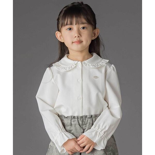 『タイムセール実施中』ZOZO問い合わせ番号:99616041ショップ:BEBE ONLINE STORE，ベベ オンラインストアブランド:BeBe Petits Pois Vert，ベベプチポワヴェール商品名:丸襟フリル長袖ブラウス(95...