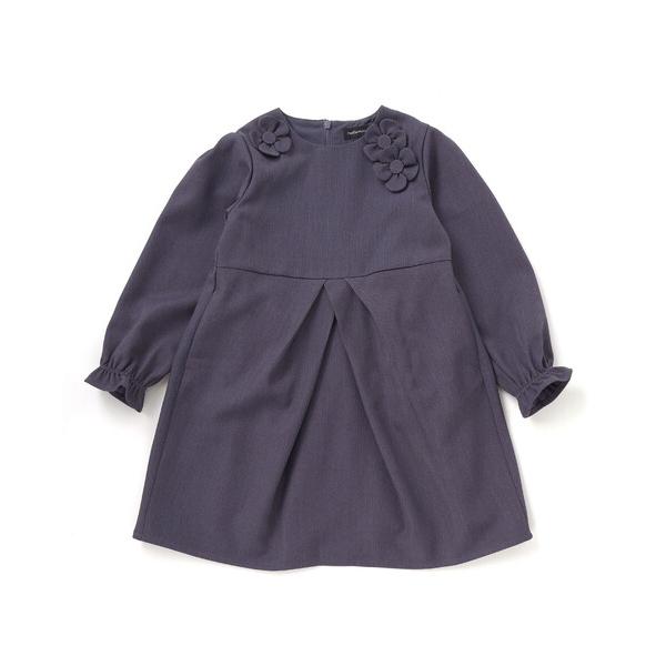 『タイムセール実施中』ZOZO問い合わせ番号:99616048ショップ:BEBE ONLINE STORE，ベベ オンラインストアブランド:BeBe Petits Pois Vert，ベベプチポワヴェール商品名:立体花モチーフ斜めタックワン...