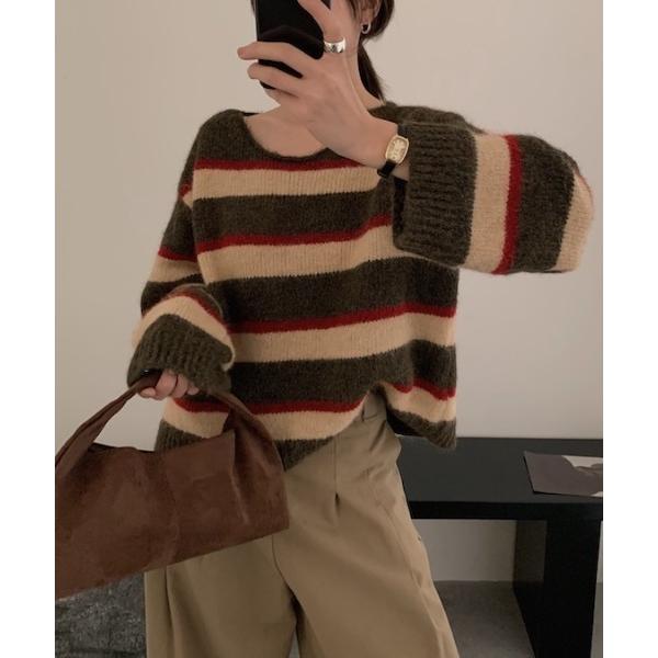 『タイムセール実施中』ZOZO問い合わせ番号:99616077ショップ:ABITOKYO，アビトーキョーブランド:Diosfront，ディオスフロント，ABITOKYO，アビトーキョー商品名:配色ボーダーニットプルオーバーカテゴリ:トップス...