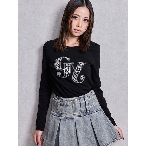 ZOZO問い合わせ番号:99616591ショップ:GYDA，ジェイダブランド:GYDA，ジェイダ商品名:GY bijou long sleeve トップスカテゴリ:トップス>Tシャツ/カットソーブランド品番:072562780201素...