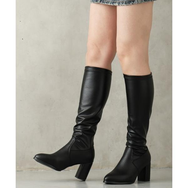 『タイムセール実施中』ZOZO問い合わせ番号:99616688ショップ:Ada.，エイダブランド:DEMETER，デメテル商品名:チャンキーヒール プレーン ストレッチロングブーツカテゴリ:シューズ>ブーツブランド品番:dem723-...