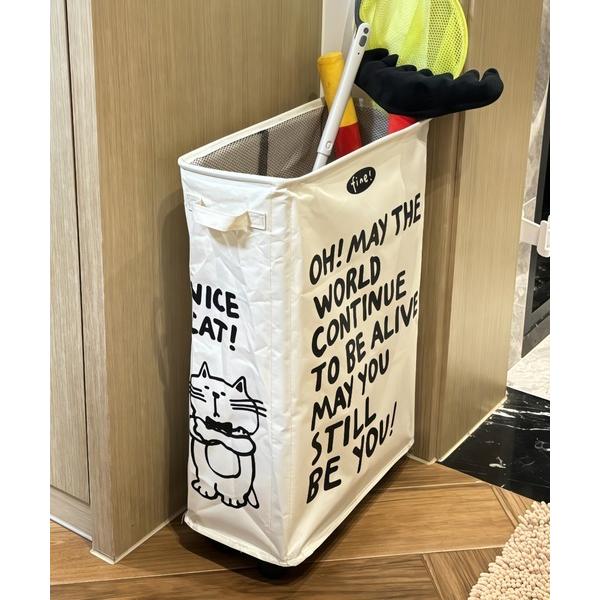 ZOZO問い合わせ番号:99618155ショップ:MANGROVE，マングローブブランド:Made in I，メイドインアイ，MANGROVE，マングローブ商品名:CAT LOGOキャスター付きスリム収納バスケットカテゴリ:インテリア&gt...