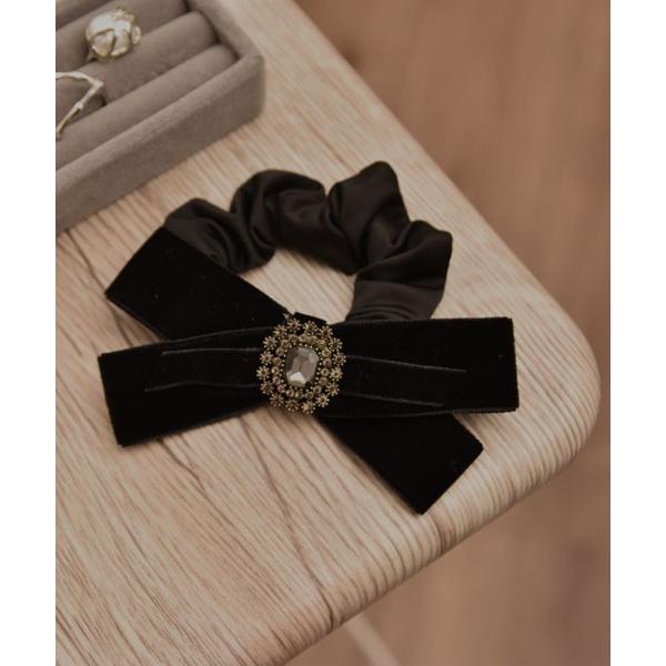 『タイムセール実施中』ZOZO問い合わせ番号:99619023ショップ:TONE，トーンブランド:TONE SELECT GOODS，トーンセレクトグッズ商品名:【resonance】ヴィンテージデザイン ビジュー ベロアリボン シュシュカ...