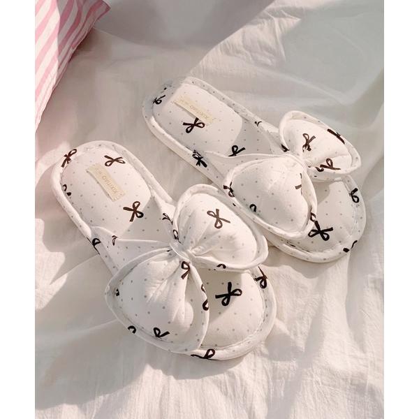 『タイムセール実施中』ZOZO問い合わせ番号:99662005ショップ:Lace Ladies，レースレディースブランド:Lace Ladies，レースレディース商品名:ビッグ リボン ドット柄 ルーム シューズカテゴリ:インテリア>...