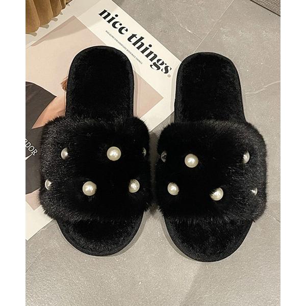 ZOZO問い合わせ番号:99662026ショップ:Lace Ladies，レースレディースブランド:Lace Ladies，レースレディース商品名:メニー パール オープン ファー スリッパカテゴリ:インテリア>ルームシューズ/スリッ...