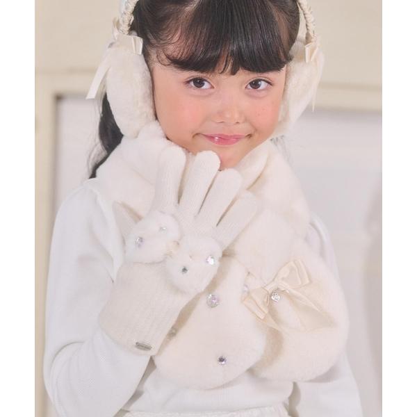 『セール実施中』ZOZO問い合わせ番号:99662069ショップ:NARUMIYA ONLINE，ナルミヤ オンラインブランド:mezzo piano，メゾピアノ商品名:リボン　フェイクファーマフラーカテゴリ:ファッション雑貨>マフラ...