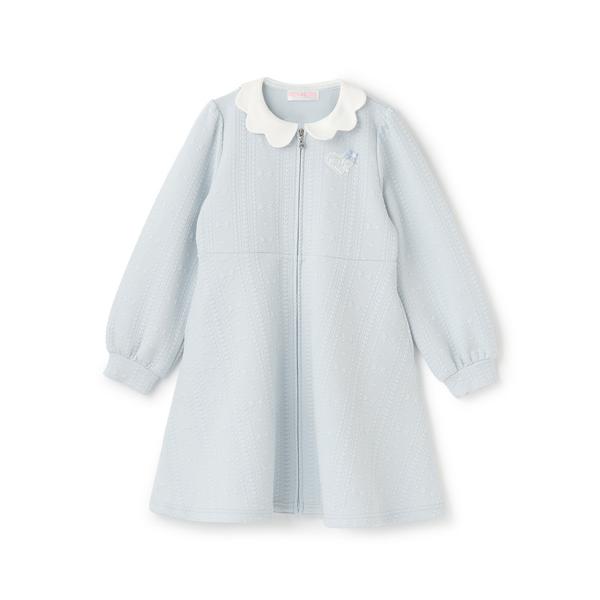 『セール実施中』ZOZO問い合わせ番号:99662072ショップ:NARUMIYA ONLINE，ナルミヤ オンラインブランド:mezzo piano，メゾピアノ商品名:【バレエ】スカラップ衿 前開きカットジャガードワンピースカテゴリ:ワン...