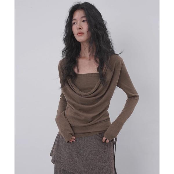 『タイムセール実施中』ZOZO問い合わせ番号:99662120ショップ:chuclla，チュクラブランド:EIGHTHMONTH，エイスマンス，Fano Studios，ファノ ストゥディオズ商品名:ドレープニットトップス EM25a090...