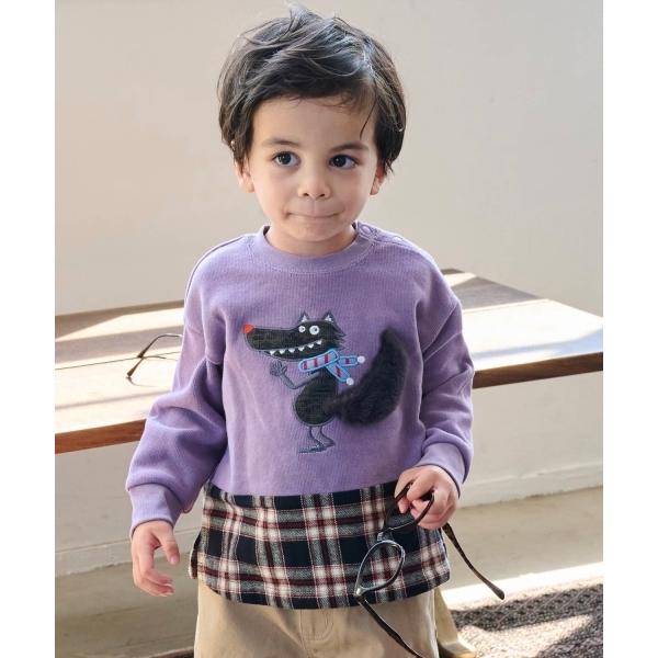 『セール実施中』ZOZO問い合わせ番号:99695879ショップ:NARUMIYA ONLINE，ナルミヤ オンラインブランド:kladskap，クレードスコープ商品名:オオカミ裾チェックトレーナーカテゴリ:トップス>スウェットブラン...