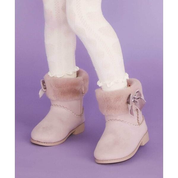 『タイムセール実施中』ZOZO問い合わせ番号:99696010ショップ:BEBE ONLINE STORE，ベベ オンラインストアブランド:SLAP SLIP，スラップスリップ商品名:切り替えスカラップリボンビジュームートンブーツ(15~2...