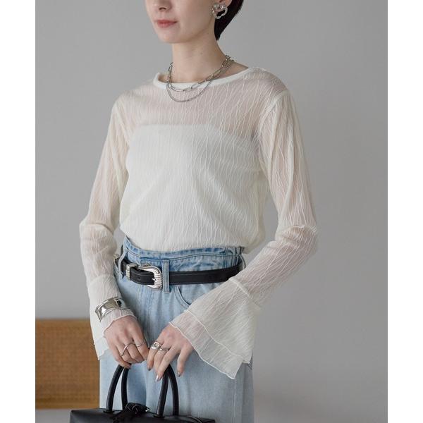 『タイムセール実施中』ZOZO問い合わせ番号:99697227ショップ:Bonjour Sagan，ボンジュールサガンブランド:each，イーチ，Bonjour Sagan，ボンジュールサガン商品名:フレアカフスシアーインナーカテゴリ:トッ...