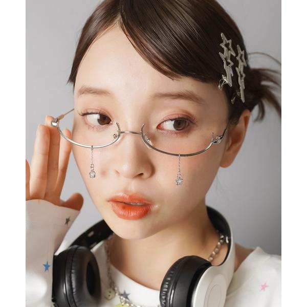 ZOZO問い合わせ番号:99700018ショップ:SPINNS，スピンズブランド:SPINNS，スピンズ商品名:伊達メガネ/ハーフリム/セミリムレス/チャーム付きカテゴリ:ファッション雑貨>メガネブランド品番:OR250814-002...