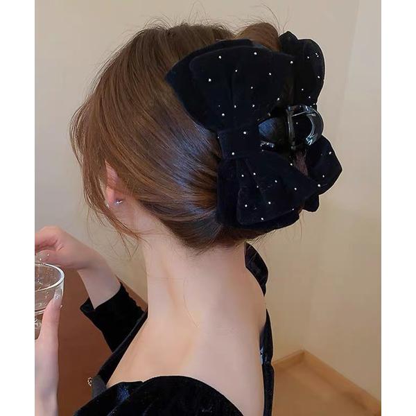 『タイムセール実施中』ZOZO問い合わせ番号:99700039ショップ:perky room，パーキールームブランド:IRADOWL，アイラドール，perky room，パーキールーム商品名:ジルコニアビジューベロアリボンヘアクリップカテゴ...