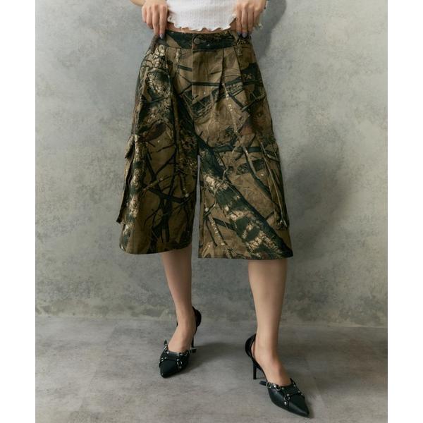 ZOZO問い合わせ番号:99733103ショップ:IF Div.，アイエフディビジョンブランド:JUST A NOON，ジャストアヌーン商品名:リアルツリー柄カーゴハーフパンツカテゴリ:パンツ>カーゴパンツブランド品番:117254-...