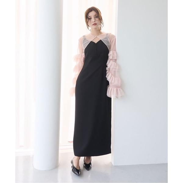 『セール実施中』ZOZO問い合わせ番号:99733162ショップ:EIMY ISTOIRE，エイミーイストワールブランド:EIMY ISTOIRE，エイミーイストワール商品名:ラッフルスリーブチュールボレロSETキャミドレスカテゴリ:ワンピ...