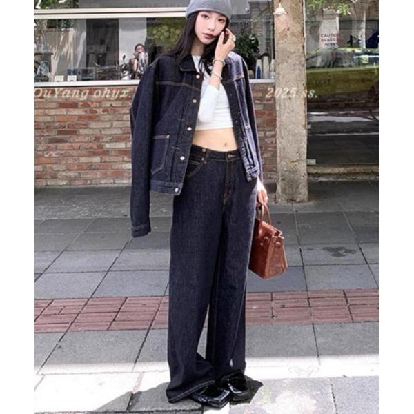 『タイムセール実施中』ZOZO問い合わせ番号:99734448ショップ:Ulysses，ユリシスブランド:semplice，センプリチェ商品名:デニムショートジャケット＆ワイドデニムパンツセットカテゴリ:ジャケット/アウター>セットア...