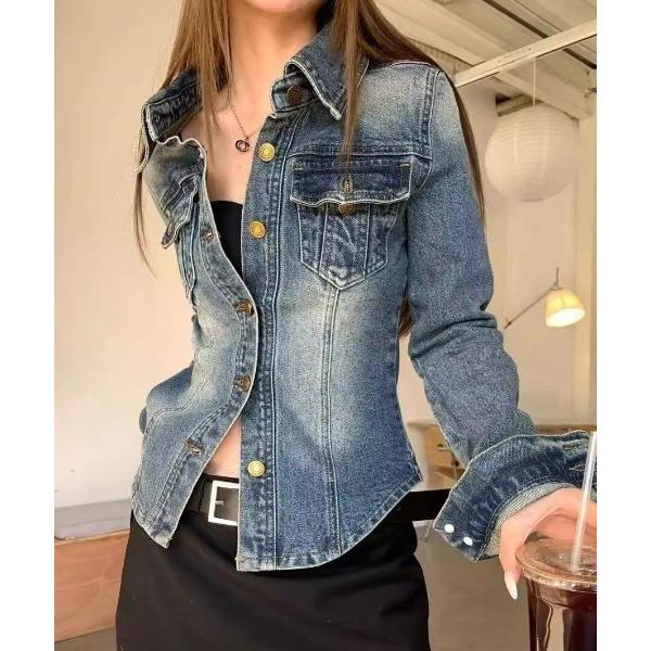 『セール実施中』ZOZO問い合わせ番号:99734513ショップ:DIAVEL，ディアベルブランド:Lis ardent，リスアルダン，DIAVEL，ディアベル商品名:春服 デニムシャツジャケット／ウエストラインデザイン／ヴィンテージウォッ...