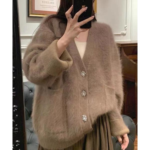 『タイムセール実施中』ZOZO問い合わせ番号:99797407ショップ:ABITOKYO，アビトーキョーブランド:Diosfront，ディオスフロント，ABITOKYO，アビトーキョー商品名:Vネックシャギーニットカーディガンカテゴリ:トッ...