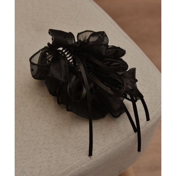 ZOZO問い合わせ番号:99828964ショップ:TONE，トーンブランド:TONE SELECT GOODS，トーンセレクトグッズ商品名:【resonance】ドット柄 オーガンジー リボンバナナクリップカテゴリ:ヘアアクセサリー>...