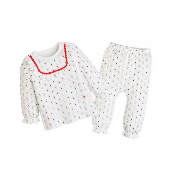 『セール実施中』ZOZO問い合わせ番号:99860006ショップ:moimoln，モイモルンブランド:moimoln，モイモルン商品名:【ルームウェア】ロゼットガーデンフリル長袖トップス＆パンツカテゴリ:ルームウェア>ルームウェア/パ...