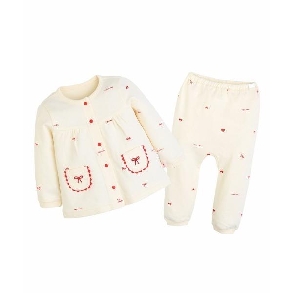 『セール実施中』ZOZO問い合わせ番号:99860007ショップ:moimoln，モイモルンブランド:moimoln，モイモルン商品名:【ルームウェア】レッドリボン長袖トップス＆パンツカテゴリ:ルームウェア>ルームウェア/パジャマブラ...