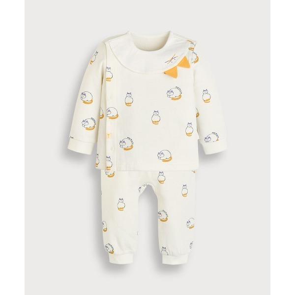 『セール実施中』ZOZO問い合わせ番号:99860013ショップ:moimoln，モイモルンブランド:moimoln，モイモルン商品名:【ルームウェア】ジオキャット丸ネコ襟長袖トップス＆パンツカテゴリ:ルームウェア>ルームウェア/パジ...