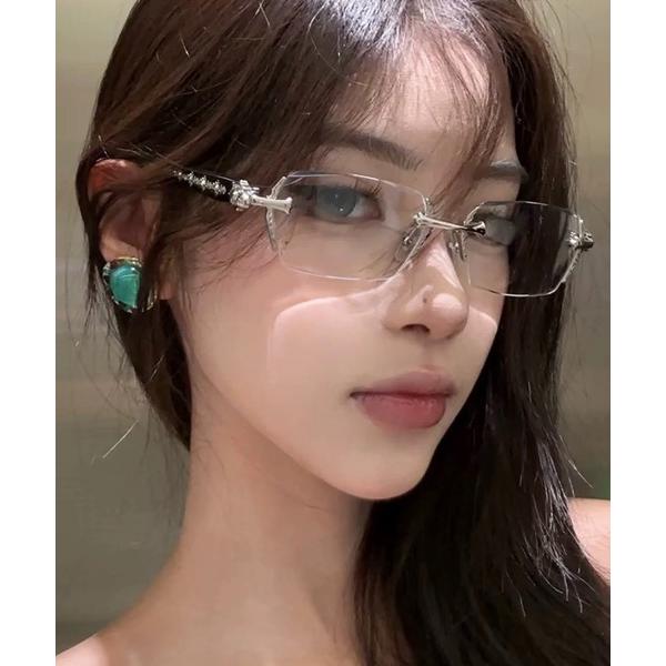 ZOZO問い合わせ番号:99860313ショップ:Mayree，メイリーブランド:almo，アルモ，Mayree，メイリー商品名:レディース リムレスメガネ 伊達メガネ Y2K 韓国(BDS)カテゴリ:ファッション雑貨>メガネブランド...