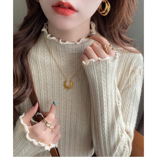 『タイムセール実施中』ZOZO問い合わせ番号:99860372ショップ:Bonjour Sagan，ボンジュールサガンブランド:lulufa，ルルファ商品名:スリムリブ編み ハイネックニット / ベーシック韓国 Y2K 美シルエットカテゴリ...