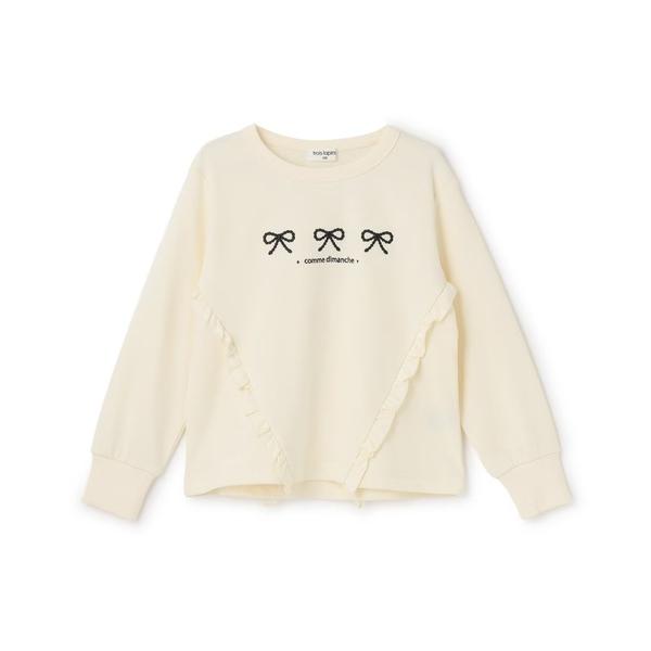 『セール実施中』ZOZO問い合わせ番号:99860753ショップ:KP，ケーピーブランド:trois lapins kp，トロワラパンケーピー商品名:trois lapins リボン刺シュウ フリルトレーナーカテゴリ:トップス>スウェ...