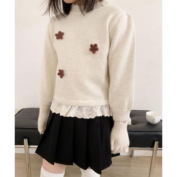 『タイムセール実施中』ZOZO問い合わせ番号:99860967ショップ:aimoha，アイモハブランド:aimoha，アイモハ商品名:【aimoha-KIDS-】キッズ 3フラワー刺繍ニットセーターカテゴリ:トップス>ニット/セーター...