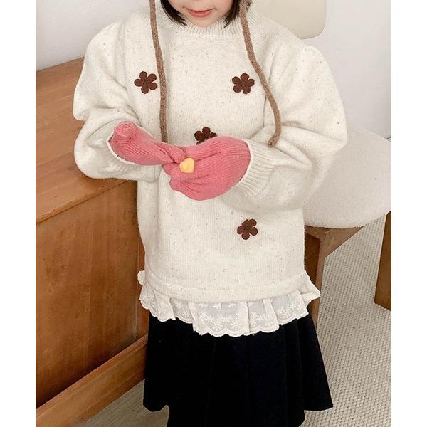 『タイムセール実施中』ZOZO問い合わせ番号:99860977ショップ:aimoha，アイモハブランド:aimoha，アイモハ商品名:【aimoha-KIDS-】キッズ 5フラワー刺繍ニットセーターカテゴリ:トップス>ニット/セーター...