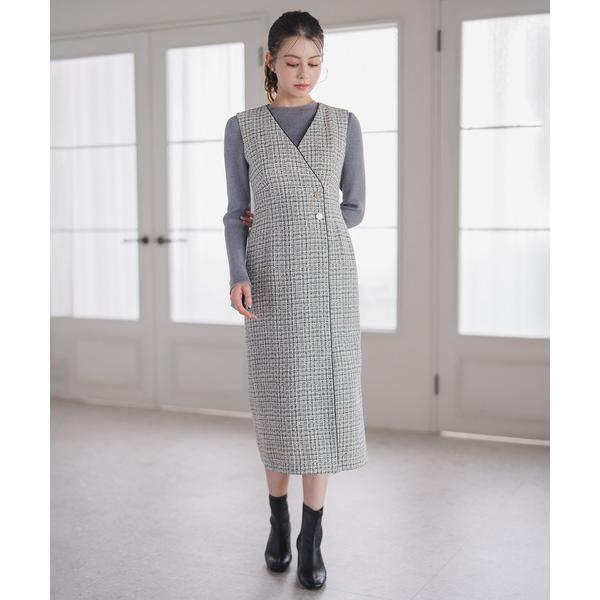 『タイムセール実施中』ZOZO問い合わせ番号:99861556ショップ:MISCH MASCH，ミッシュ マッシュブランド:MISCH MASCH，ミッシュマッシュ商品名:2025秋冬新作 ツイードラップジャンスカカテゴリ:ワンピース/ドレ...