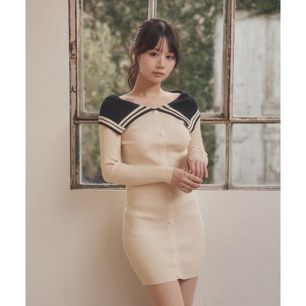 ZOZO問い合わせ番号:99895895ショップ:Lace Ladies，レースレディースブランド:M DOLLY，エムドリー，Lace Ladies，レースレディース商品名:line collar sirena mini dress/ライ...