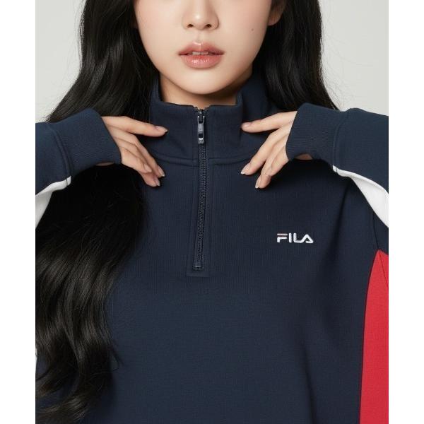 『タイムセール実施中』ZOZO問い合わせ番号:99898115ショップ:FILA，フィラブランド:FILA，フィラ商品名:SWITCHING HALF ZIP CREW SHIRTSカテゴリ:トップス>スウェットブランド品番:FM25...