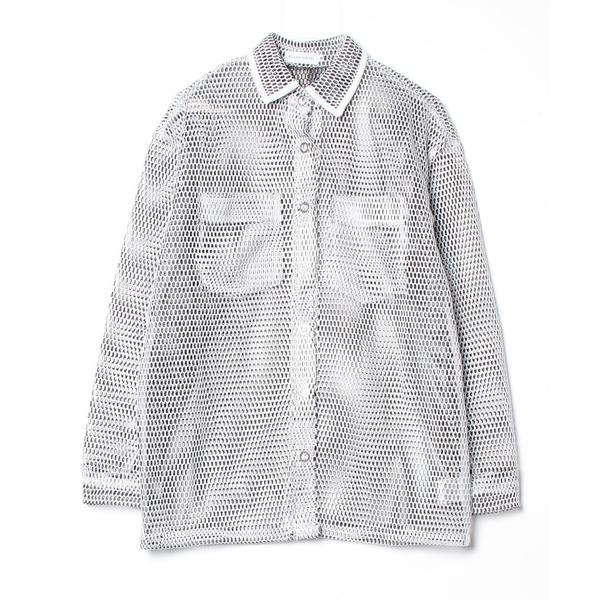 ZOZO問い合わせ番号:99898677ショップ:Auntie Rosa，アンティローザブランド:BLANK HOTEL，ブランクホテル商品名:Piped Collar Mesh Overshirt / 襟パイピングメッシュオーバーシャツカ...