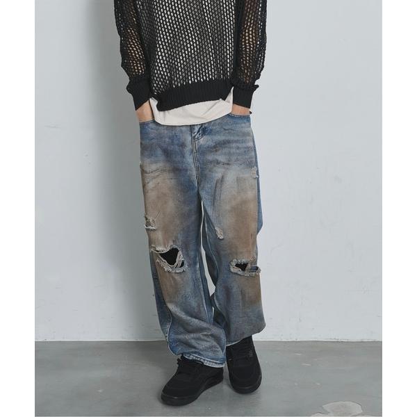ZOZO問い合わせ番号:99898745ショップ:Auntie Rosa，アンティローザブランド:BLANK HOTEL，ブランクホテル商品名:Destroyed Vintage Denim Pants / デストロイドヴィンテージデニムパ...