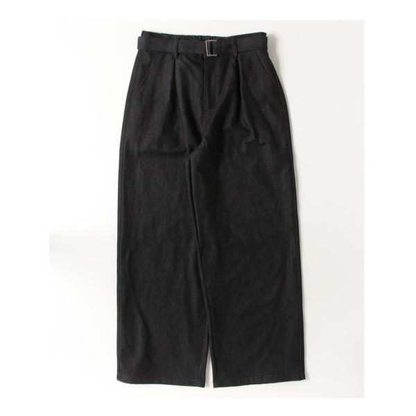 ZOZO問い合わせ番号:99899438ショップ:Auntie Rosa，アンティローザブランド:BLANK HOTEL，ブランクホテル商品名:Belted Pleat Wide Denim Pants / ベルテッドタックワイドデニムパン...