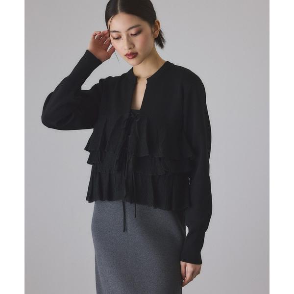 ZOZO問い合わせ番号:99900010ショップ:ADAM ET ROPE'，アダムエロペブランド:ADAM ET ROPE'，アダムエロペ商品名:【サステナブル】フリルカーディガンカテゴリ:トップス>カーディガン/ボレロブランド品番...